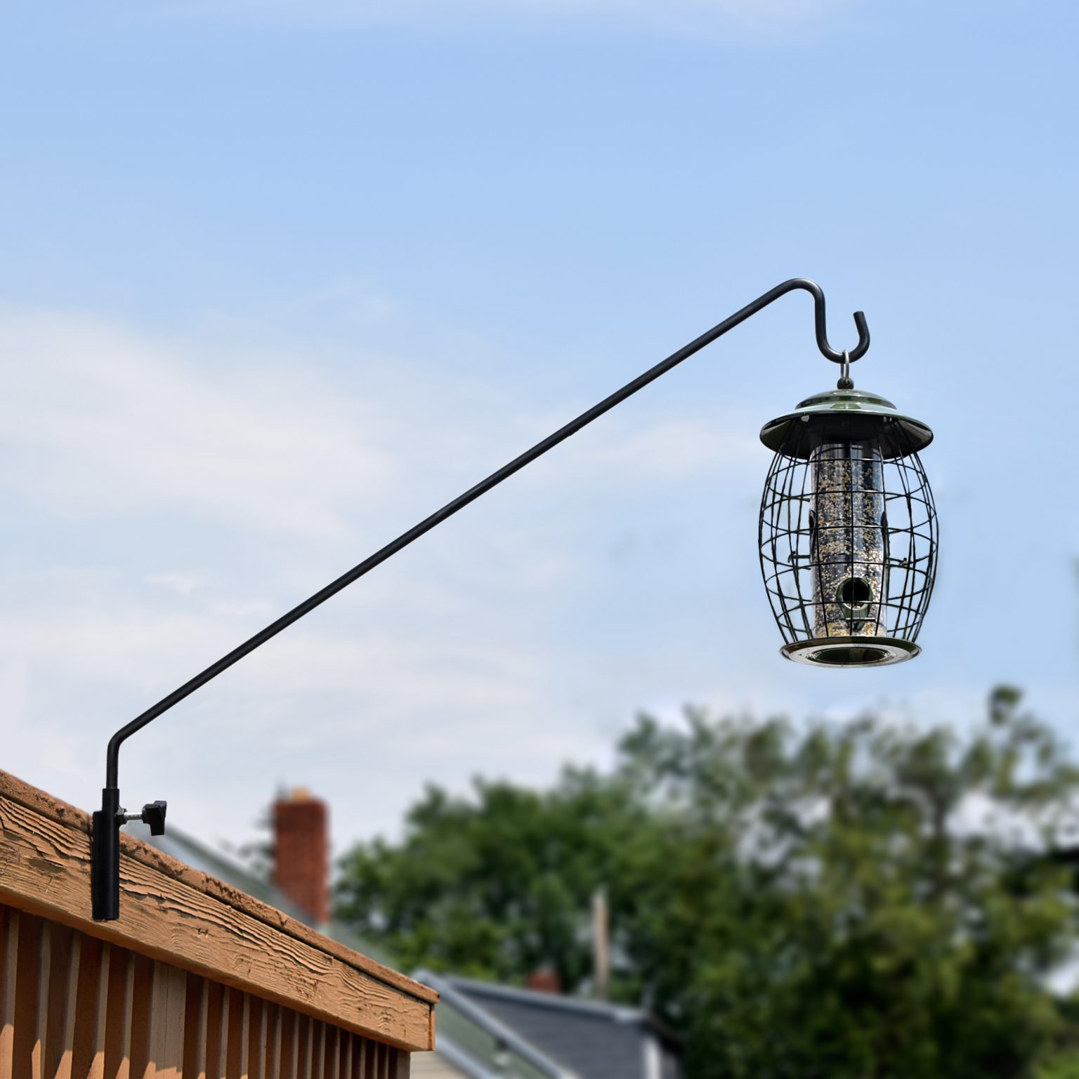 Heavy Duty Extended Reach Wall Mounted Deck Hook / Wall Pole - Gray Bunny