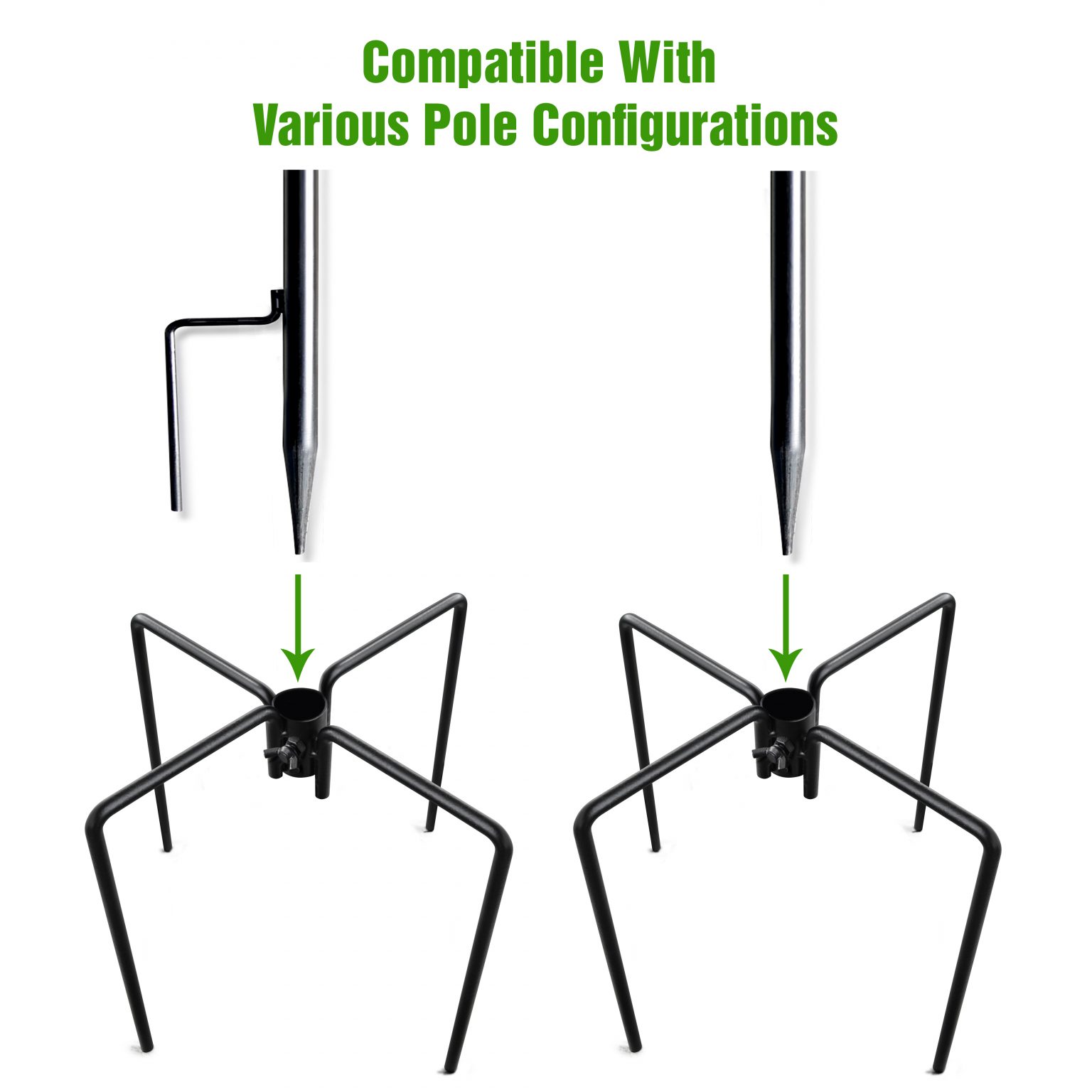 Pole Stabilizer Attachment Prongs For Backyard Bird Feeding Stations With 1-Inch Thick Poles, 4 ...
