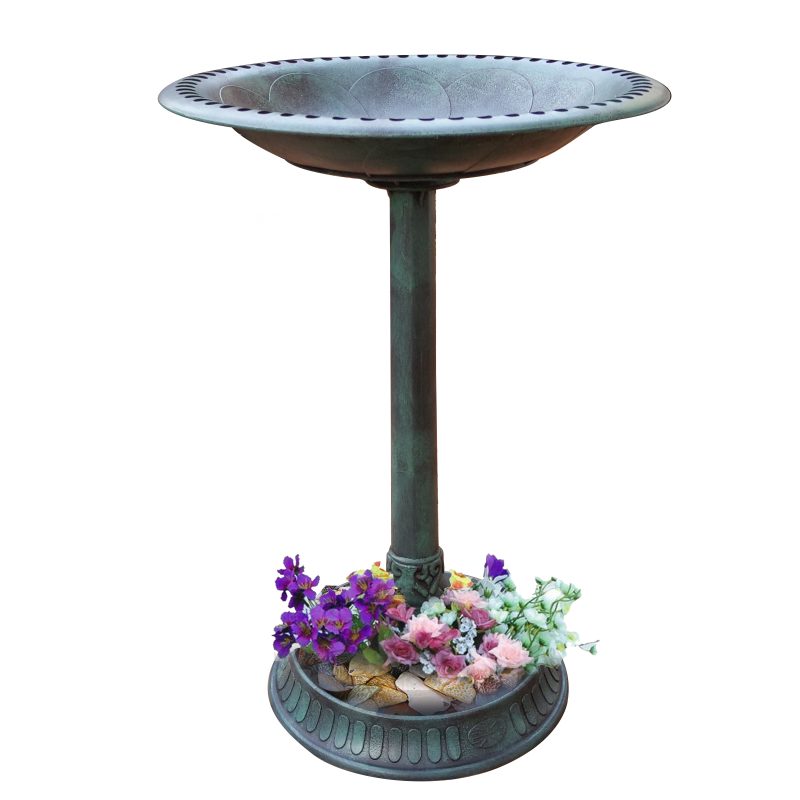 Outdoor Pedestal Bird Bath Stand with Steel Ground Anchors, Stylish ...