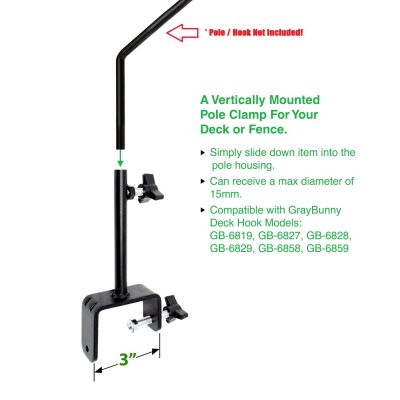 Vertical Deck Clamps, For Use with Torches, Shepherd Hooks or Poles ...