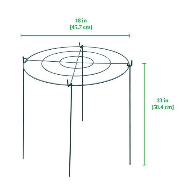 Round Plant Support, 3-Pack, 18 in Diameter, 23 in Height, Grow Through ...